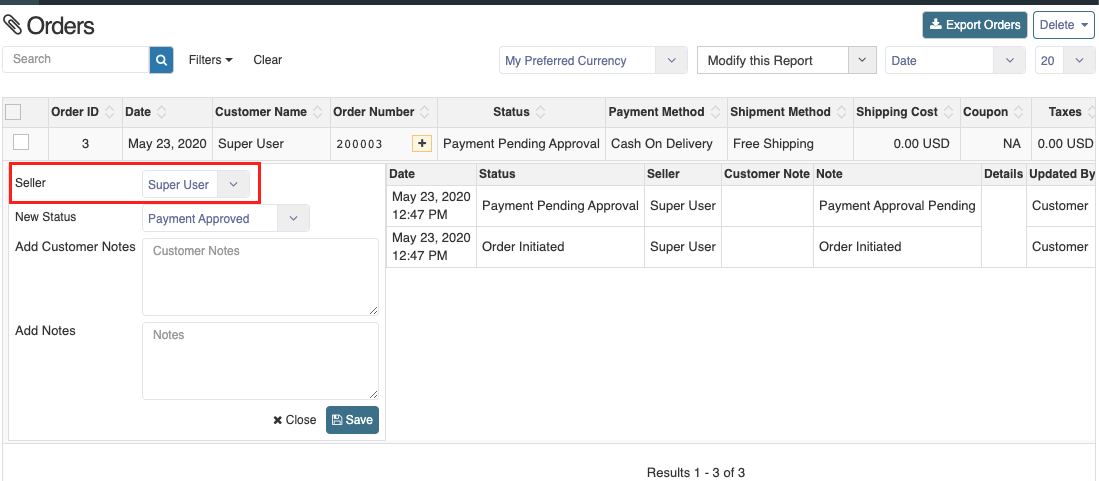 Bulk Order Status Change | Learn Sellacious